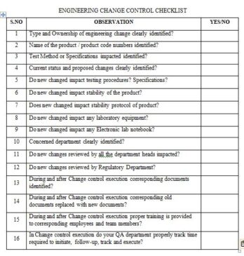 17 Guide Questions to initiate Engineering Change Controls. – QualityTribe